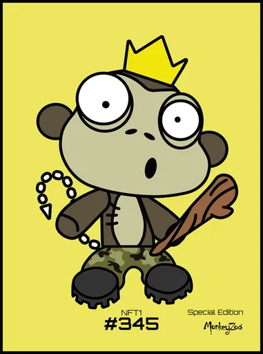 NFT1 special edition Monkeyzoo collection #345 | MintGarden